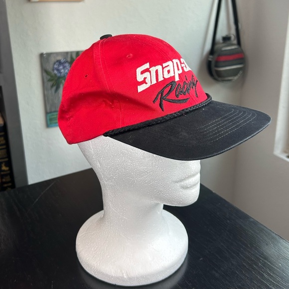 Snap | Accessories | Snapon Racing Red Black Cap Vtg Snapback Hat ...